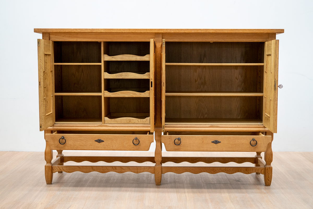 Mid Century Brutalist Oak Sideboard by Henning Kjaernulf, 1950's – CCSS TM